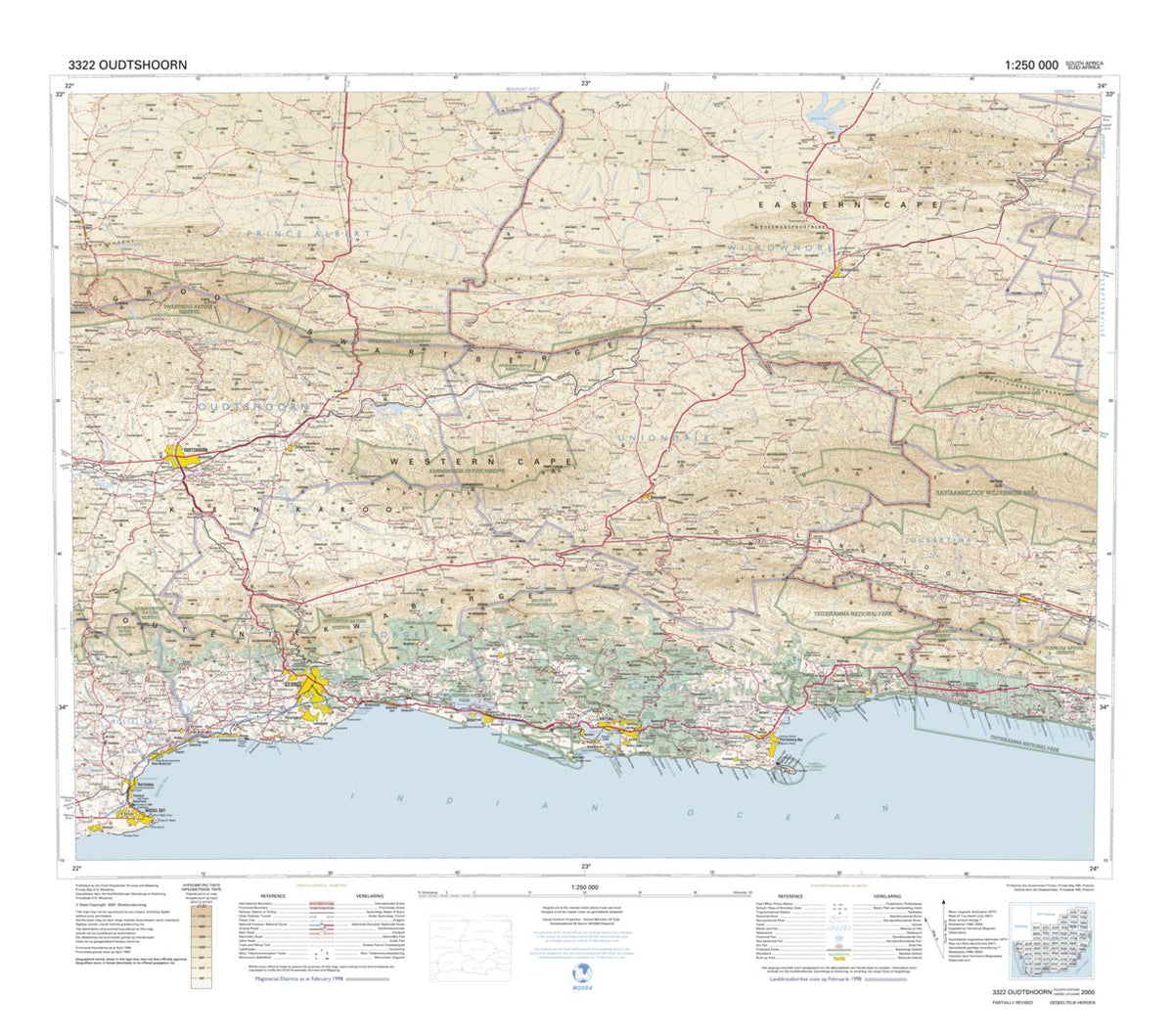 3322 Oudtshoorn Map by Chief Directorate: National Geo-spatial Information | Avenza Maps