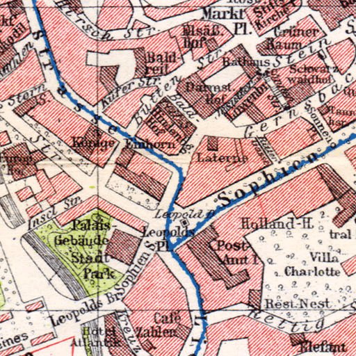 Baden-Baden town plan, 1927 Map by Waldin | Avenza Maps