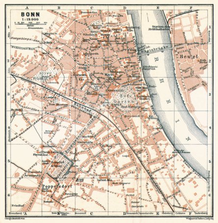 Bonn city Map, 1906 by Waldin | Avenza Maps