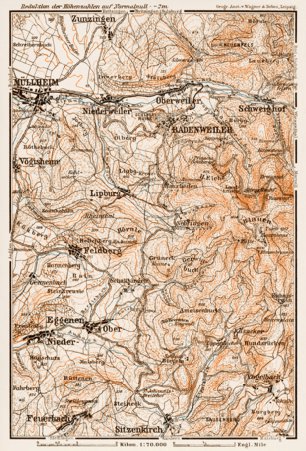 Badenweiler environs Map, 1909 by Waldin | Avenza Maps