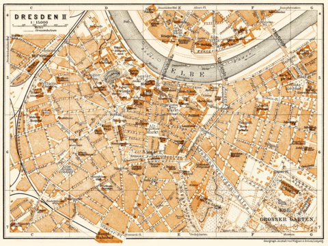 Dresden central part Map, 1906 by Waldin | Avenza Maps