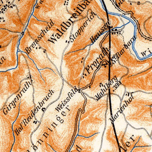 Map of the Course of the Rhine from Bonn to Coblenz, 1906 by Waldin ...