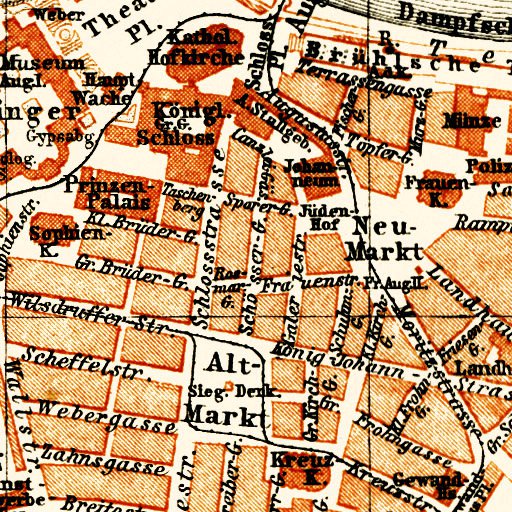 Dresden city Map, 1887 by Waldin | Avenza Maps