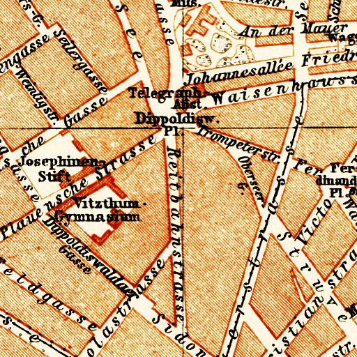 Dresden city Map, 1887 by Waldin | Avenza Maps