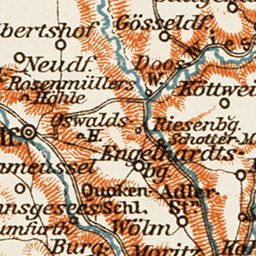 Map of the Franconian Switzerland - Fränkische Schweiz, 1909 by Waldin ...