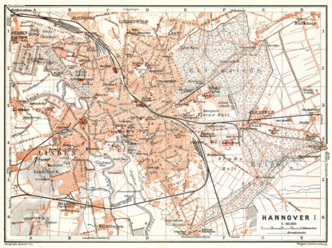 Hannover city Map, 1906 by Waldin | Avenza Maps
