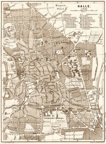 Halle city Map, 1887 by Waldin | Avenza Maps
