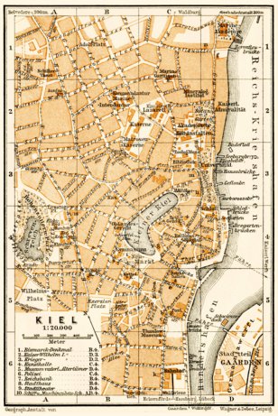 Kiel city Map, 1906 by Waldin | Avenza Maps