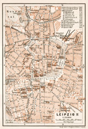 Leipzig, city centre Map, 1911 by Waldin | Avenza Maps