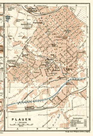 Plauen town plan, 1911 Map by Waldin | Avenza Maps