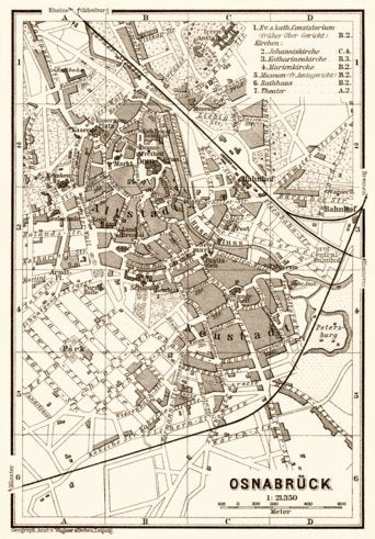 Osnabrück city Map, 1887 by Waldin | Avenza Maps