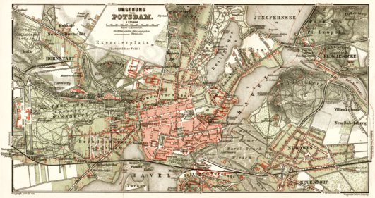 Potsdam and environs Map, 1902 by Waldin | Avenza Maps