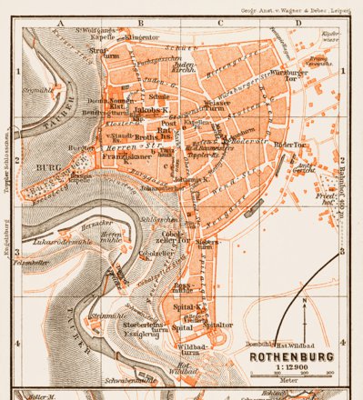 Rothenburg town plan, 1909 Map by Waldin | Avenza Maps