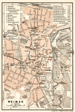 Weimar city Map, 1906 by Waldin | Avenza Maps