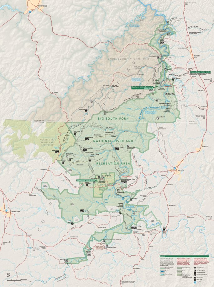 Big South Fork National River and Recreation Area Map by US National ...
