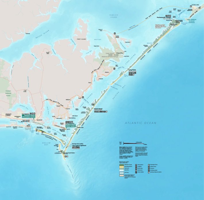 Cape Lookout National Seashore Map by US National Park Service | Avenza ...