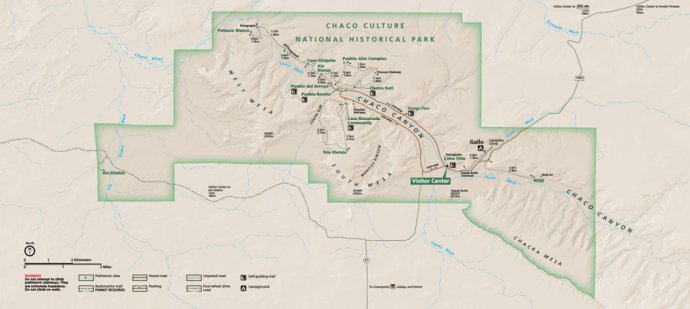Chaco Culture National Historical Park Map by US National Park Service ...