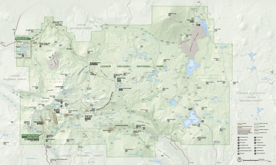 Lassen Volcanic National Park Map by US National Park Service | Avenza Maps
