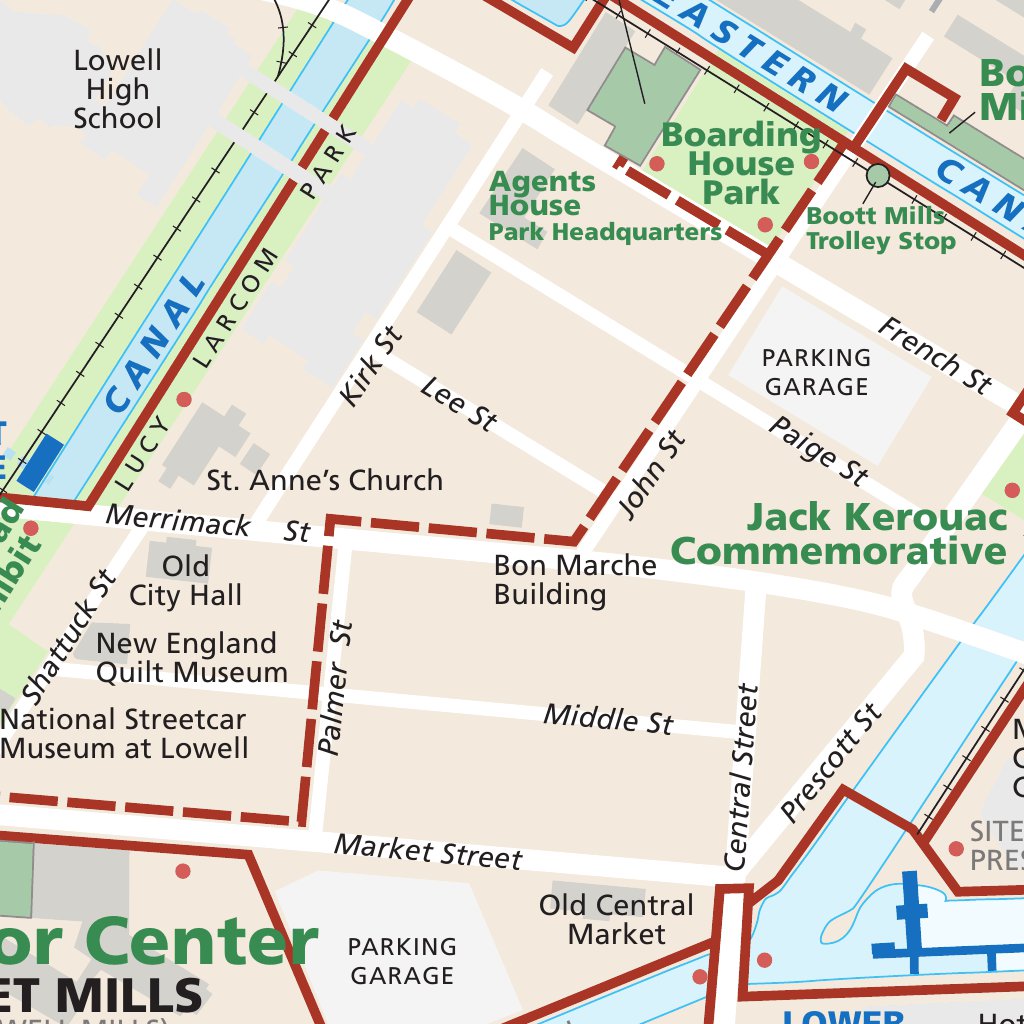 Lowell National Historical Park Map by US National Park Service ...