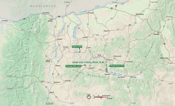 John Day Fossil Beds National Monument Map by US National Park Service ...