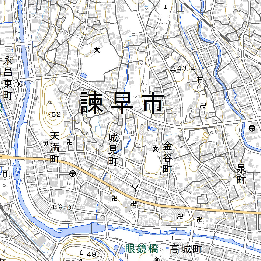 493020 諌早（いさはや Isahaya）, 地形図 Map by Pacific Spatial Solutions, Inc ...