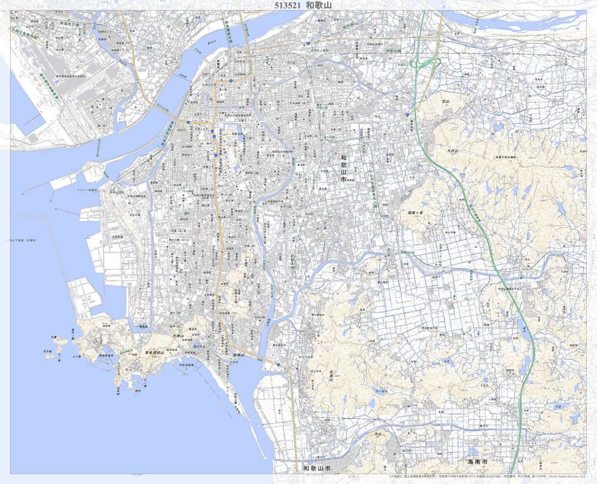 513521 和歌山（わかやま Wakayama）, 地形図 Map by Pacific Spatial Solutions, Inc ...