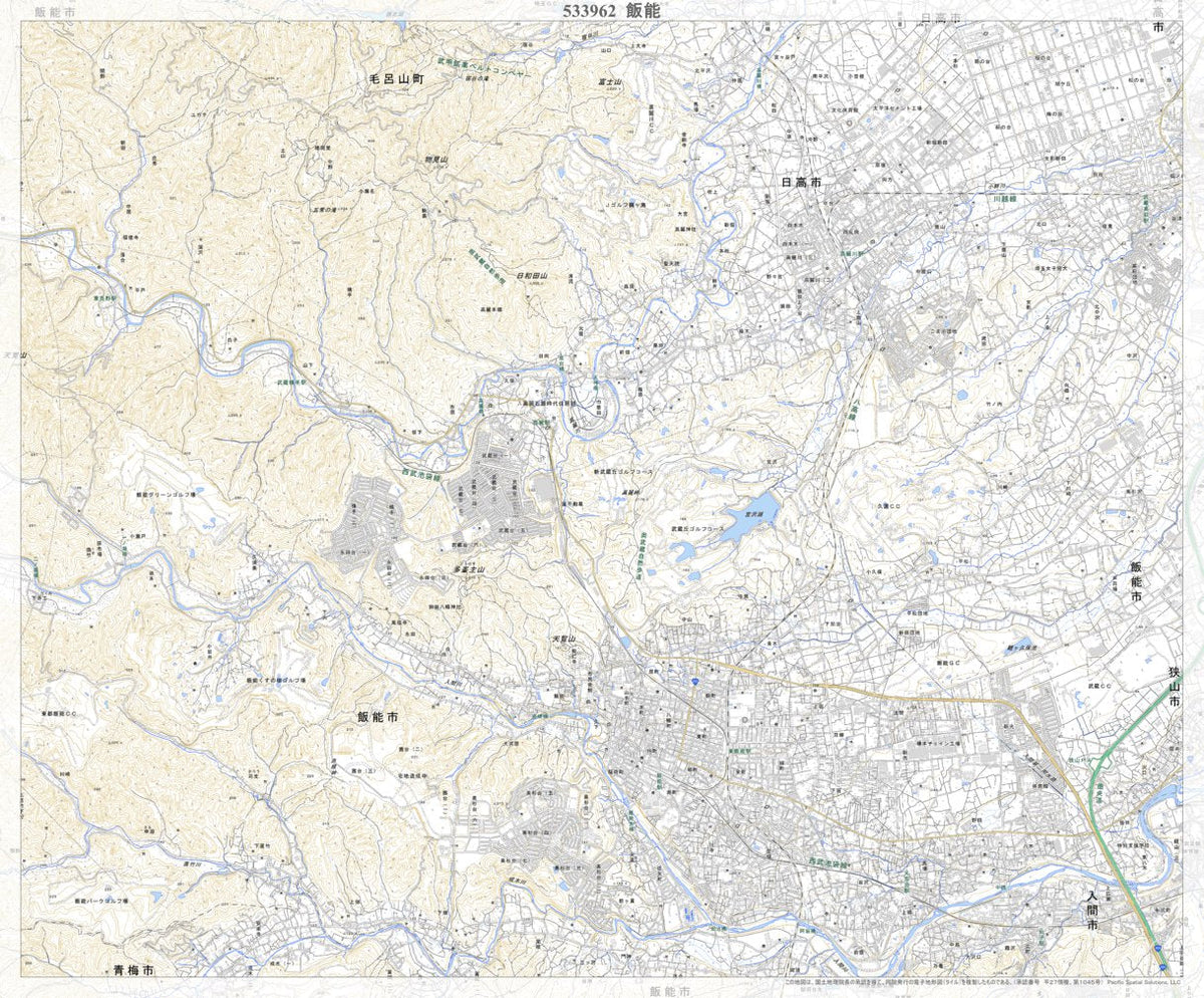 533962 飯能（はんのう Hanno）, 地形図 Map by Pacific Spatial Solutions, Inc ...