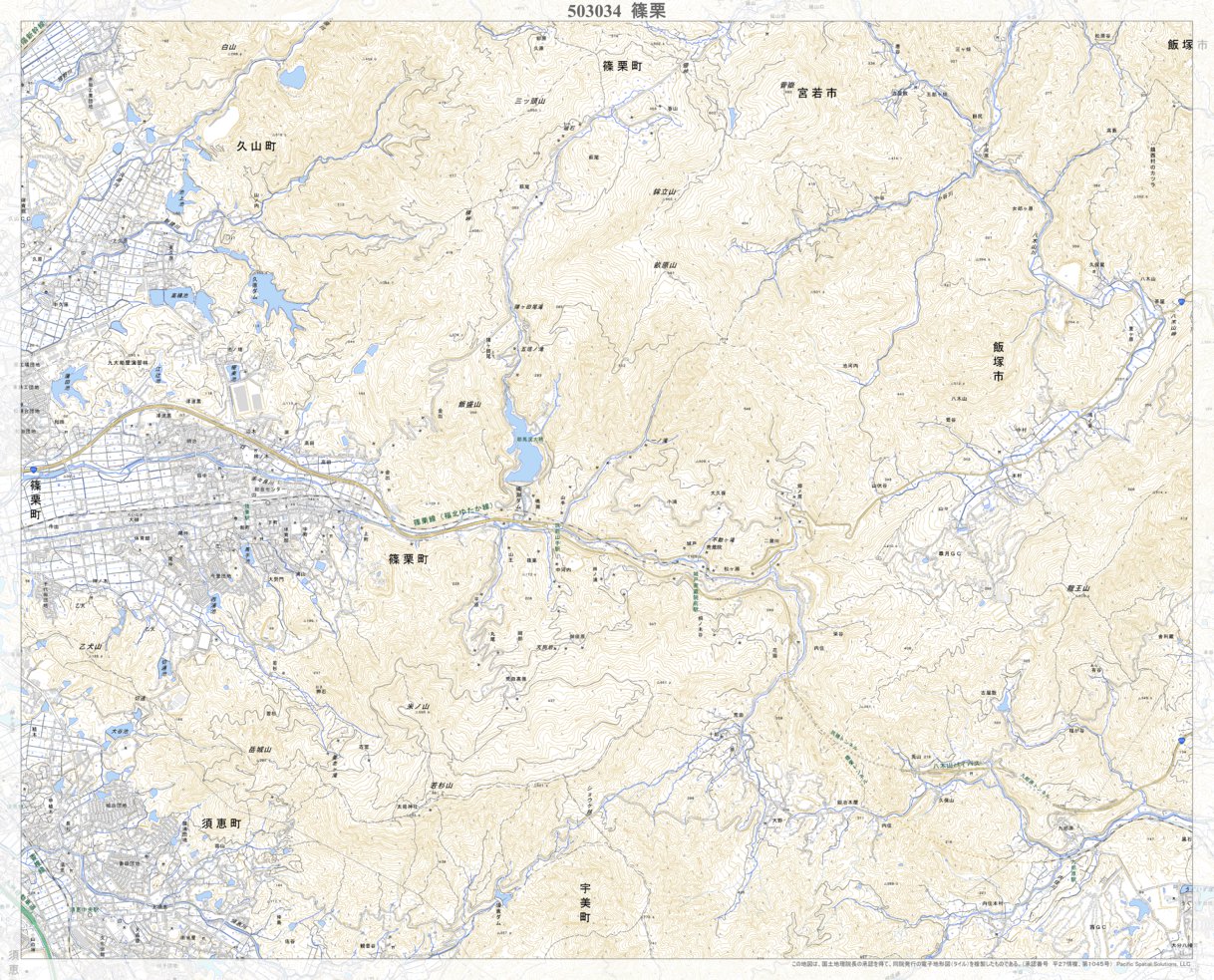 503034 篠栗（ささぐり Sasaguri）, 地形図 Map by Pacific Spatial Solutions, Inc ...