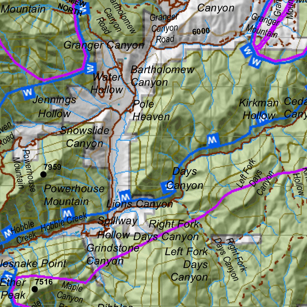 Wasatch Mtns Utah Elk Hunting Unit Map with Land Ownership and ...