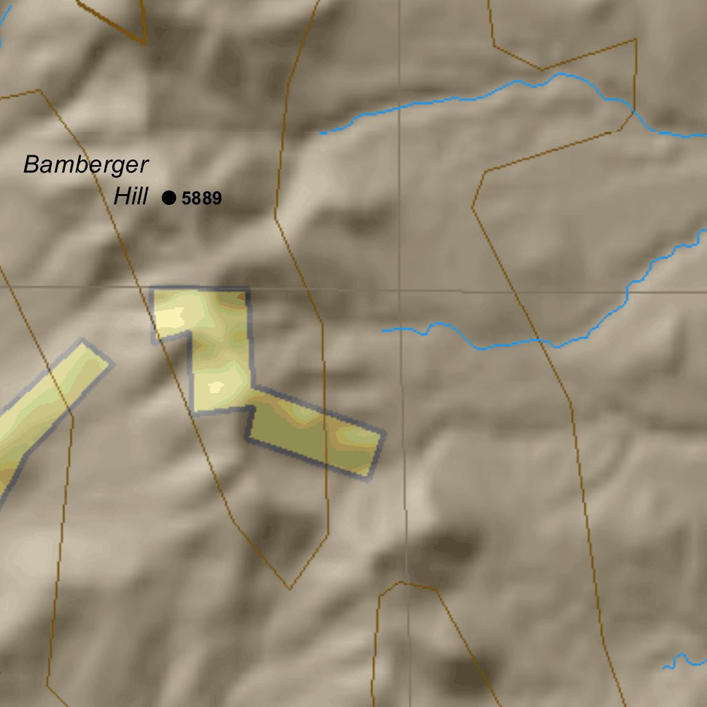 Antelope Island Utah Mule Deer Hunting Unit Map with Land Ownership and ...