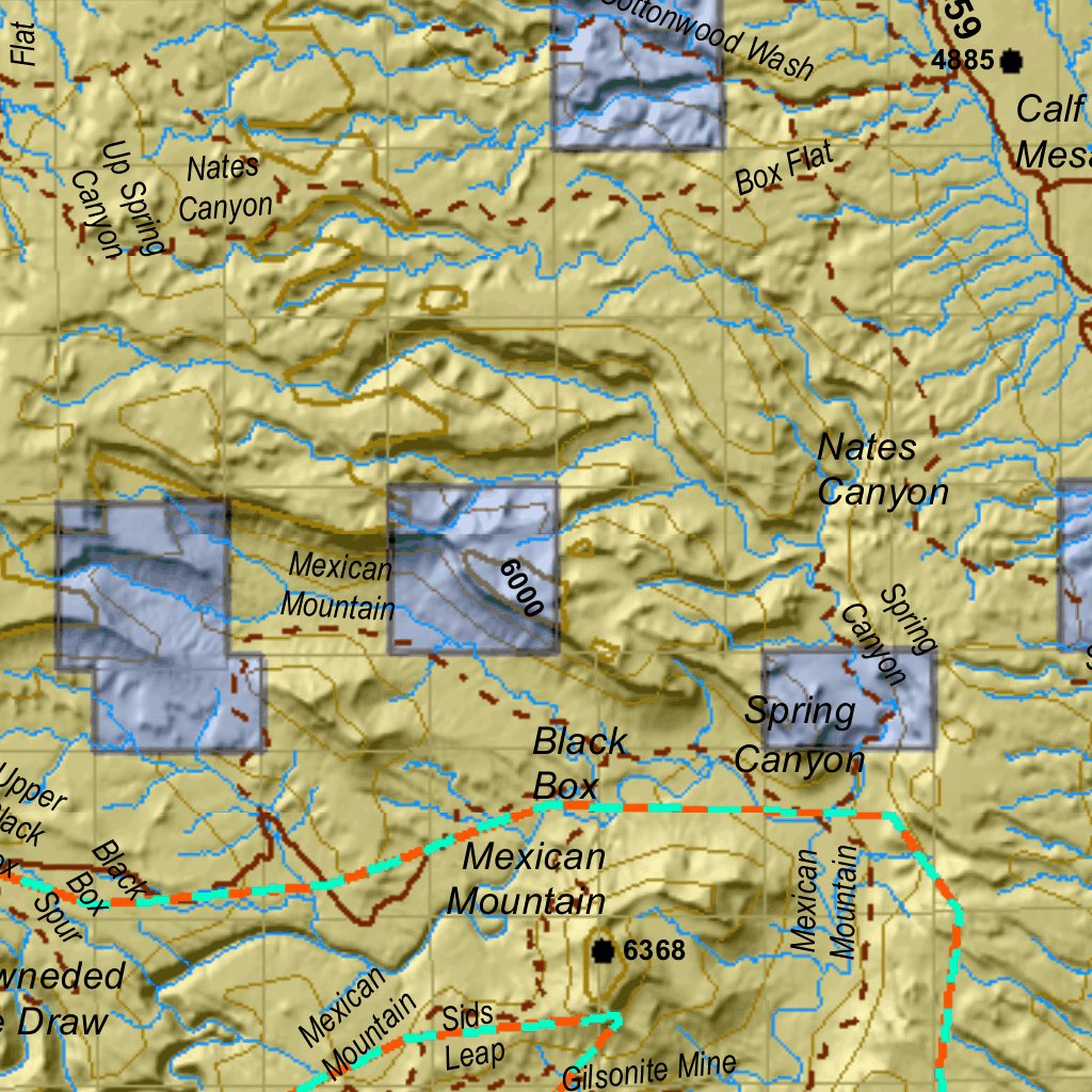 Nine Mile (S) Utah Mule Deer Hunting Unit Map with Land Ownership and ...