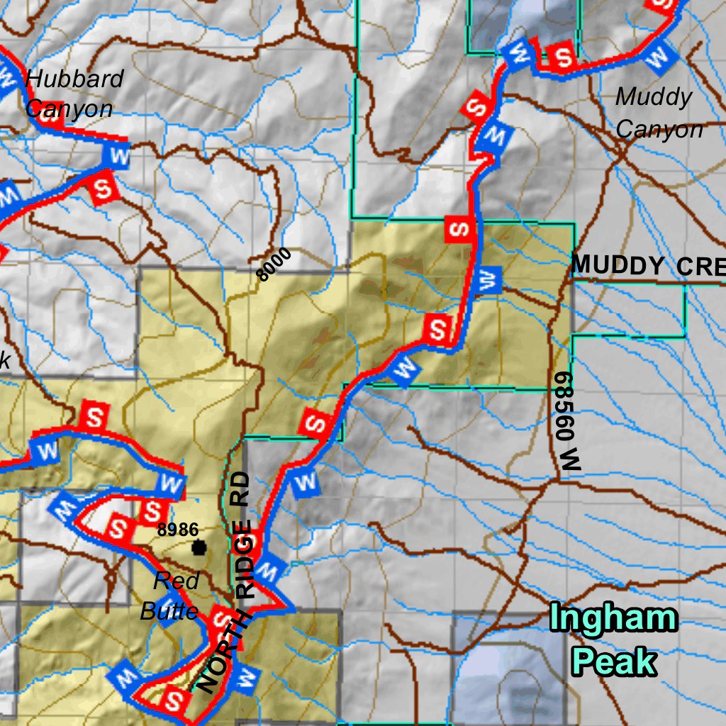 Box Elder NW Utah Mule Deer Hunting Unit Map with Land Ownership and ...