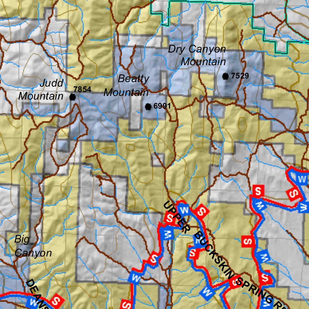 Box Elder NW Utah Mule Deer Hunting Unit Map with Land Ownership and ...