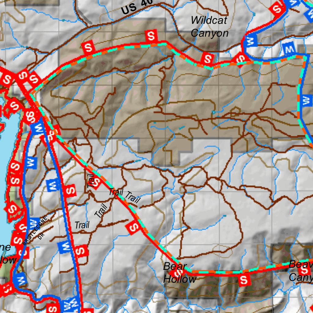 Wasatch Mtns, East Utah Mule Deer Hunting Unit Map with Land Ownership ...