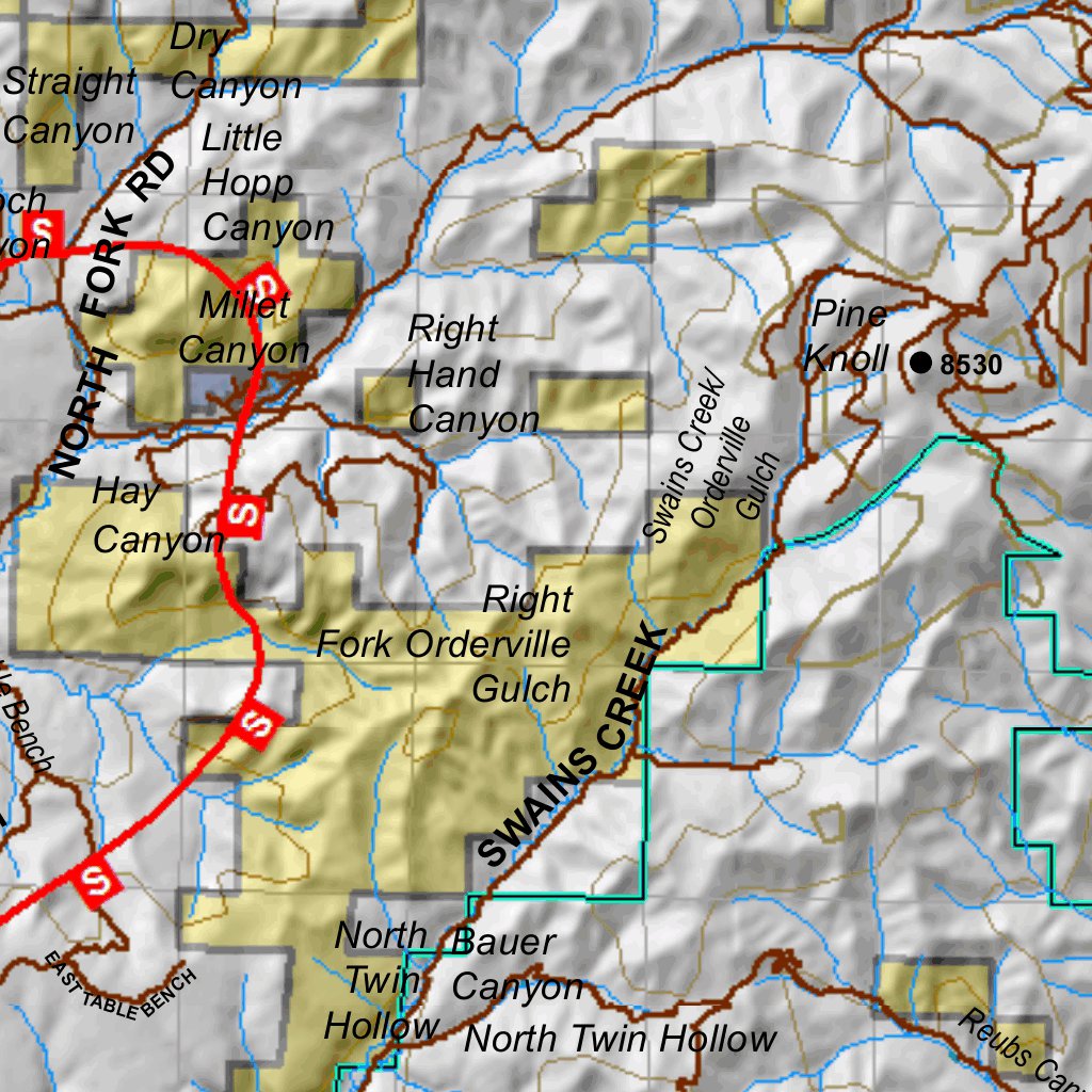 Zion Utah Mule Deer Hunting Unit Map with Land Ownership and ...