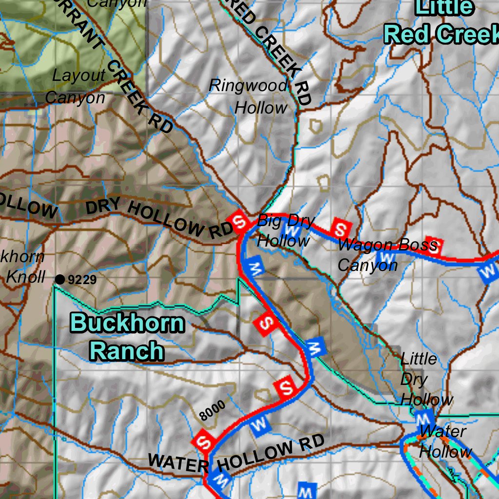South Slope, Yellowstone Utah Mule Deer Hunting Unit Map with Land ...