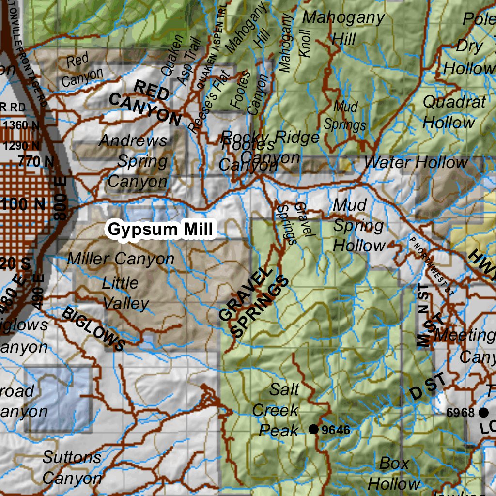 Central Mtns, Nebo Utah Mule Deer Hunting Unit Map with Land Ownership ...