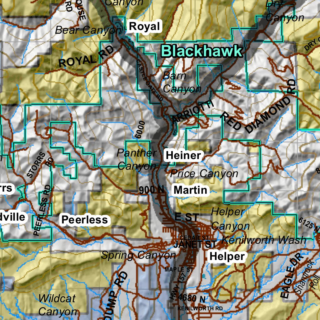 Central Mtns, San Rafael (North) Utah Mule Deer Hunting Unit Map with ...