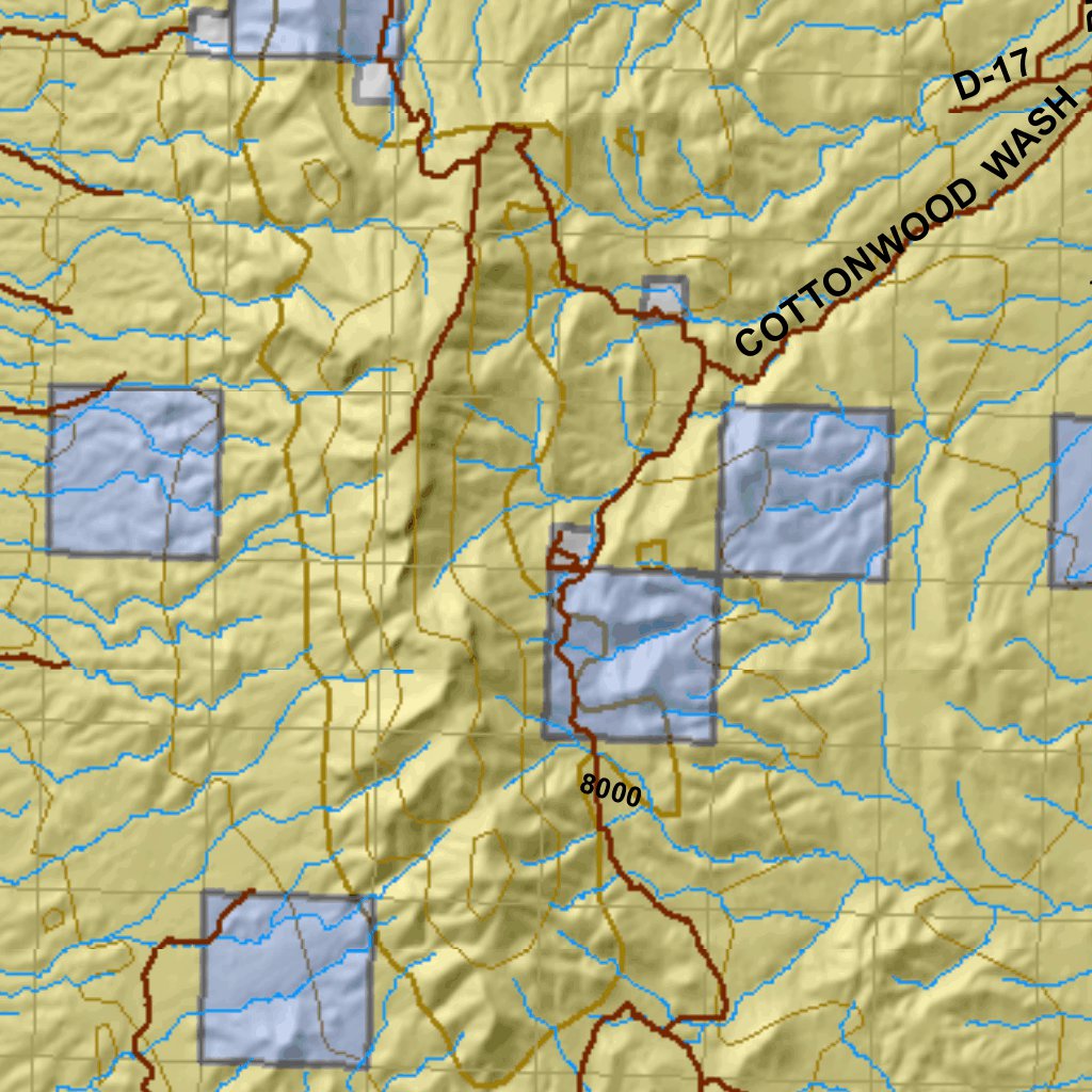 Southwest Desert (S) Utah Mule Deer Hunting Unit Map with Land ...