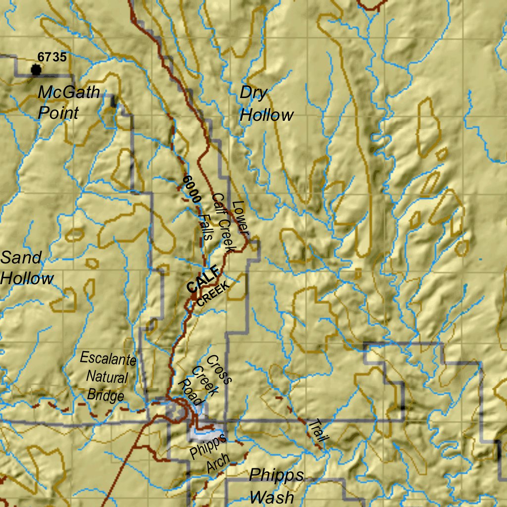 Plateau, Boulder Kaiparowits (N) Utah Mule Deer Hunting Unit Map with ...