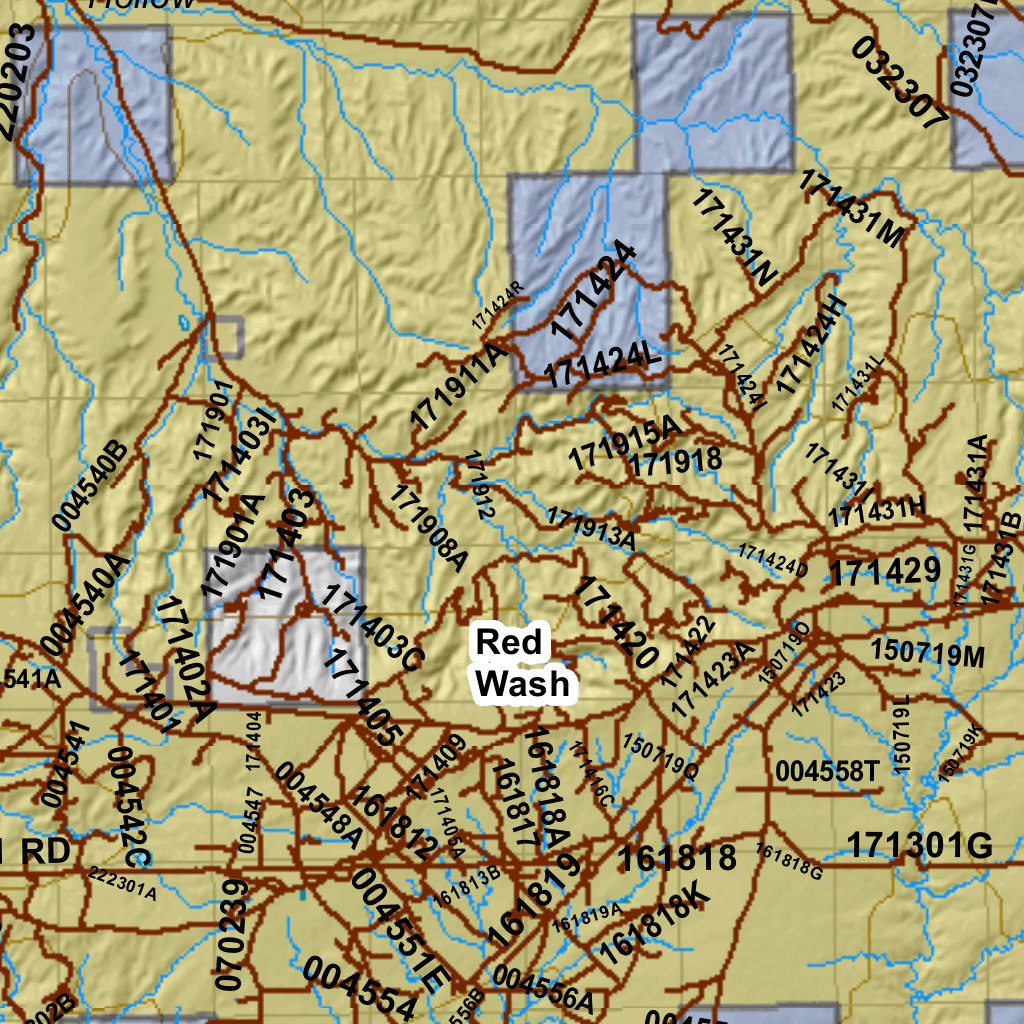 South Slope, Bonanza Vernal Utah Mule Deer Hunting Unit Map with Land ...