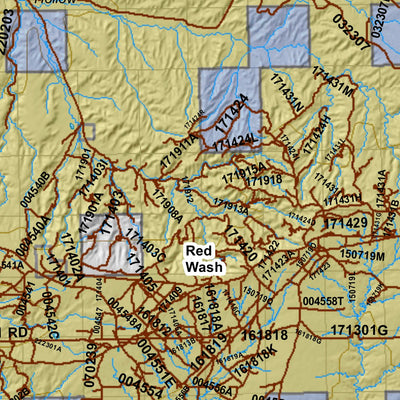 South Slope, Bonanza Vernal Utah Mule Deer Hunting Unit Map with Land ...