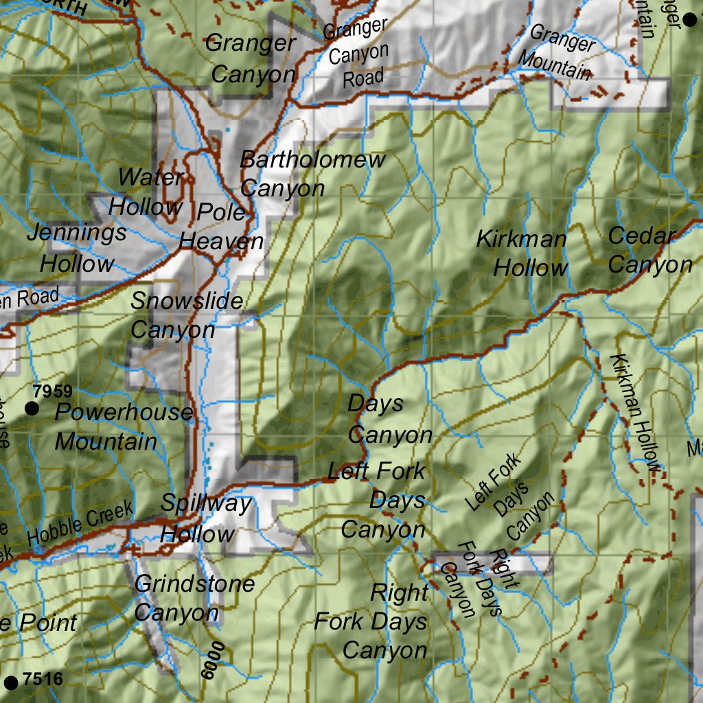Wasatch Mtns, East Utah Mule Deer Hunting Unit Map with Land Ownership ...