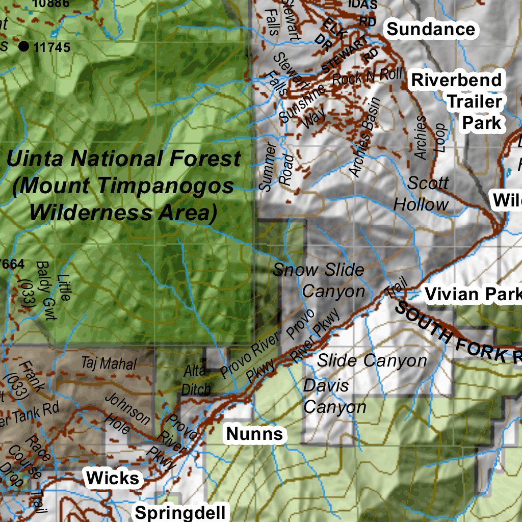 Wasatch Mtns, West Utah Mule Deer Hunting Unit Map with Land Ownership by HuntData LLC | Avenza Maps