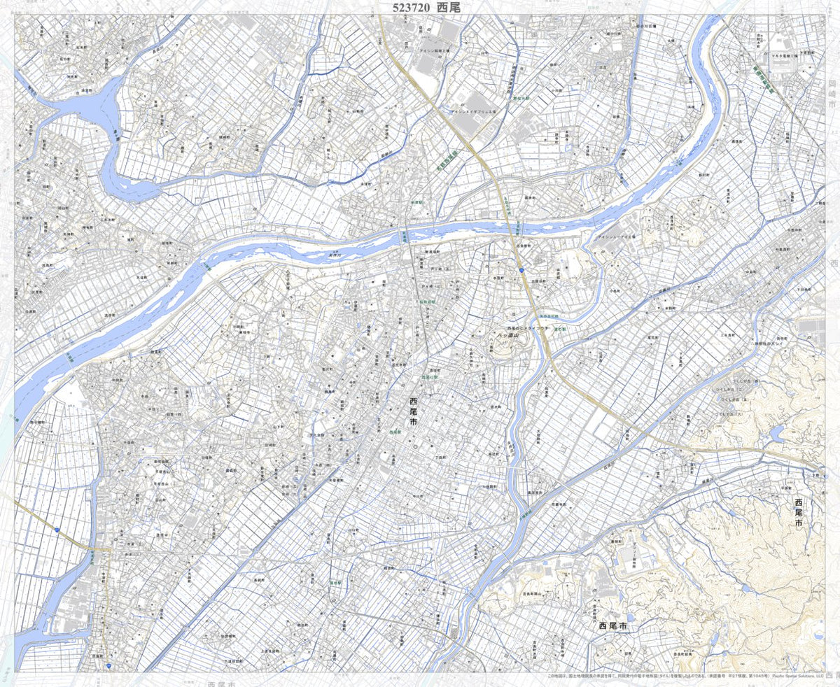 523720 西尾 （にしお Nishio）, 地形図 Map by Pacific Spatial Solutions, Inc ...