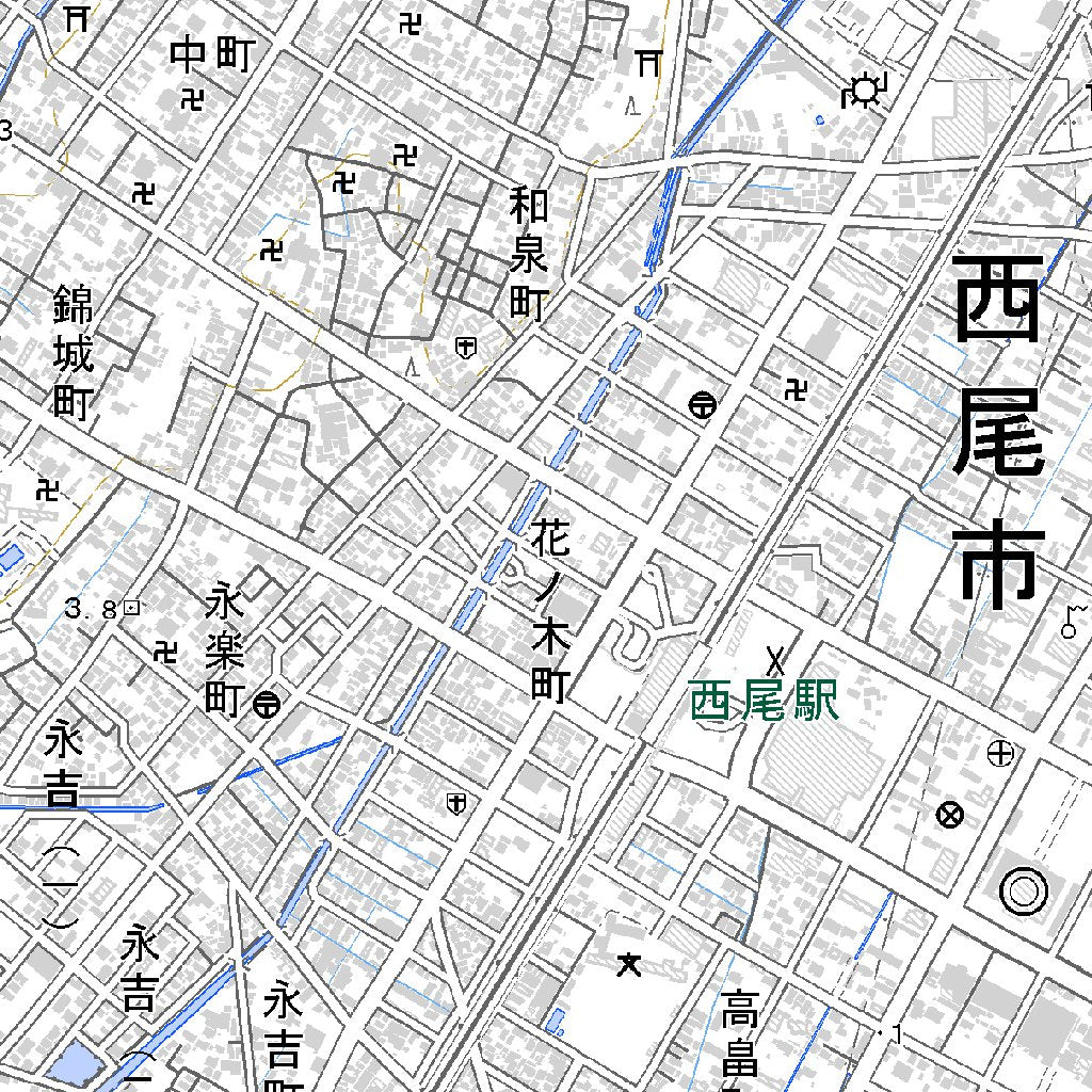523720 西尾 （にしお Nishio）, 地形図 Map by Pacific Spatial Solutions, Inc ...