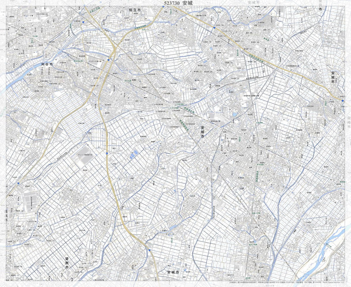 523730 安城 （あんじょう Anjo）, 地形図 Map by Pacific Spatial Solutions, Inc ...