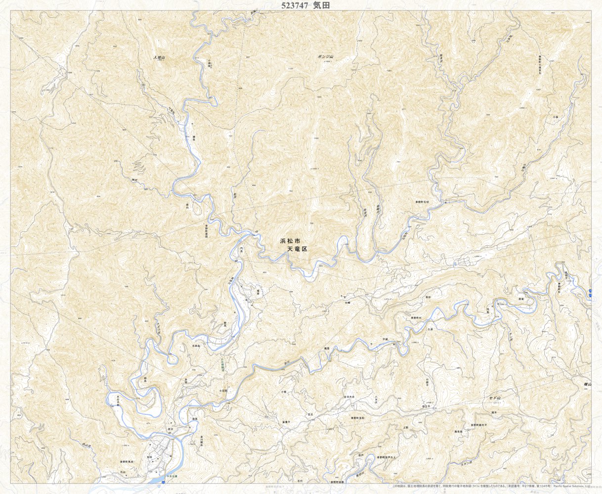 523747 気田 （けた Keta）, 地形図 Map by Pacific Spatial Solutions, Inc ...