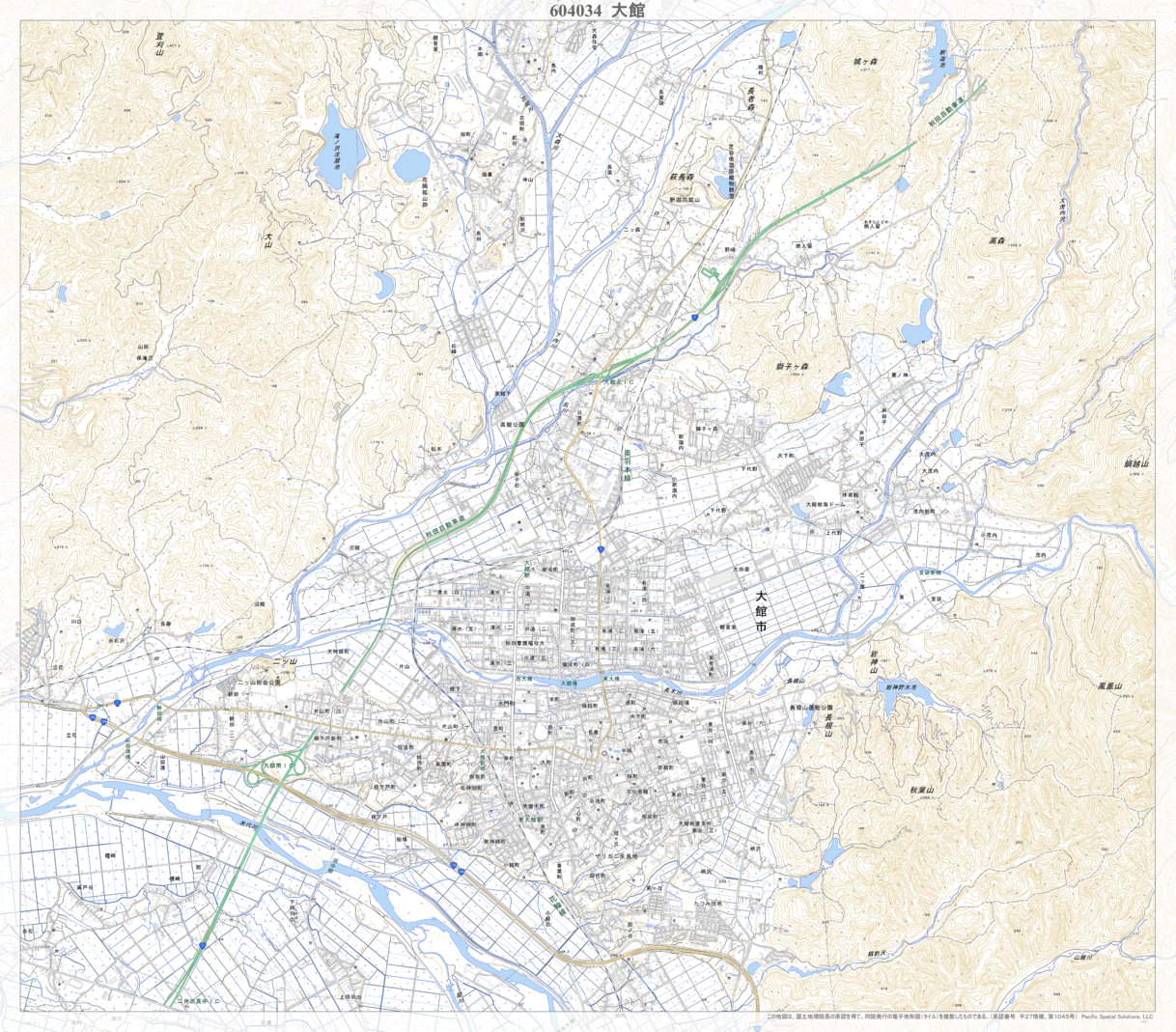 604034 大館 （おおだて Odate）, 地形図 Map by Pacific Spatial Solutions, Inc ...