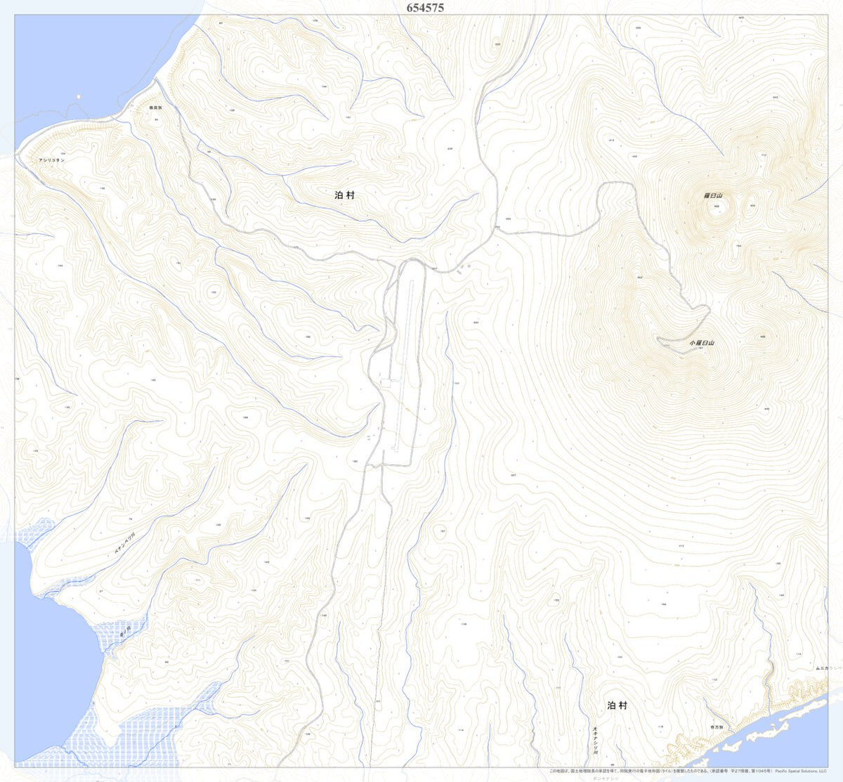 654575 国後島（くなしりとう Kunashiritou）, 地形図 Map by Pacific Spatial Solutions ...